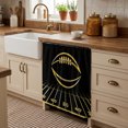 American Rugby Cabinet Curtains 35"W x 35"L, Minimalist Golden Ball ...