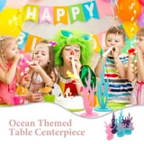 12Pcs Ocean Theme Table Ornament Mermaid Birthday Decoration Felt Table ...