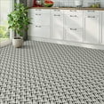 Lxcreat 12" x 12" Vinyl Flooring Black and White Peel and Stick Floor ...