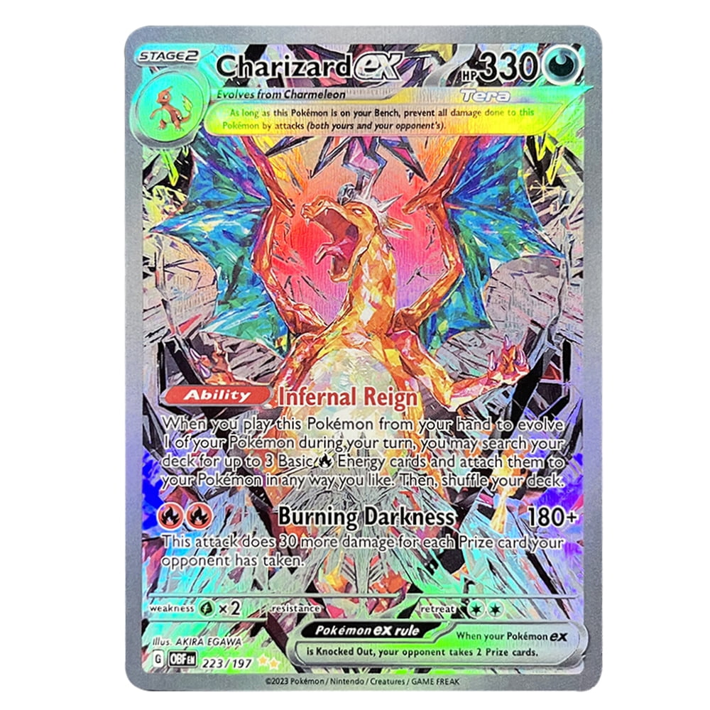 Tarjetas PKM Holográficas WANGXIAOYU Charizard Ex GX Rainbow Blastoise ...