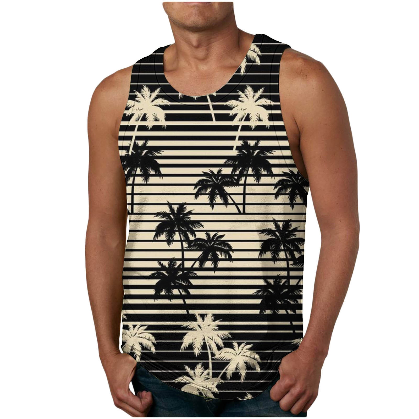 Click here for Juranmo Mens Casual Sleeveless Tops Fashion Palm T... prices