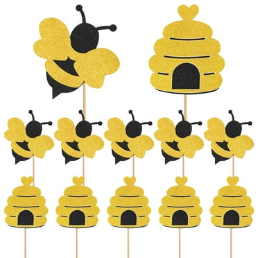 12 BumbleBee Bee Sugar Decoration Toppers & 12 Bee Baking Cupcake ...
