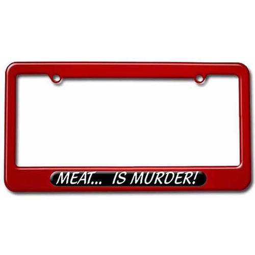 Meat Is Murder, Vegan License Plate Tag Frame, Multiple Colors ...