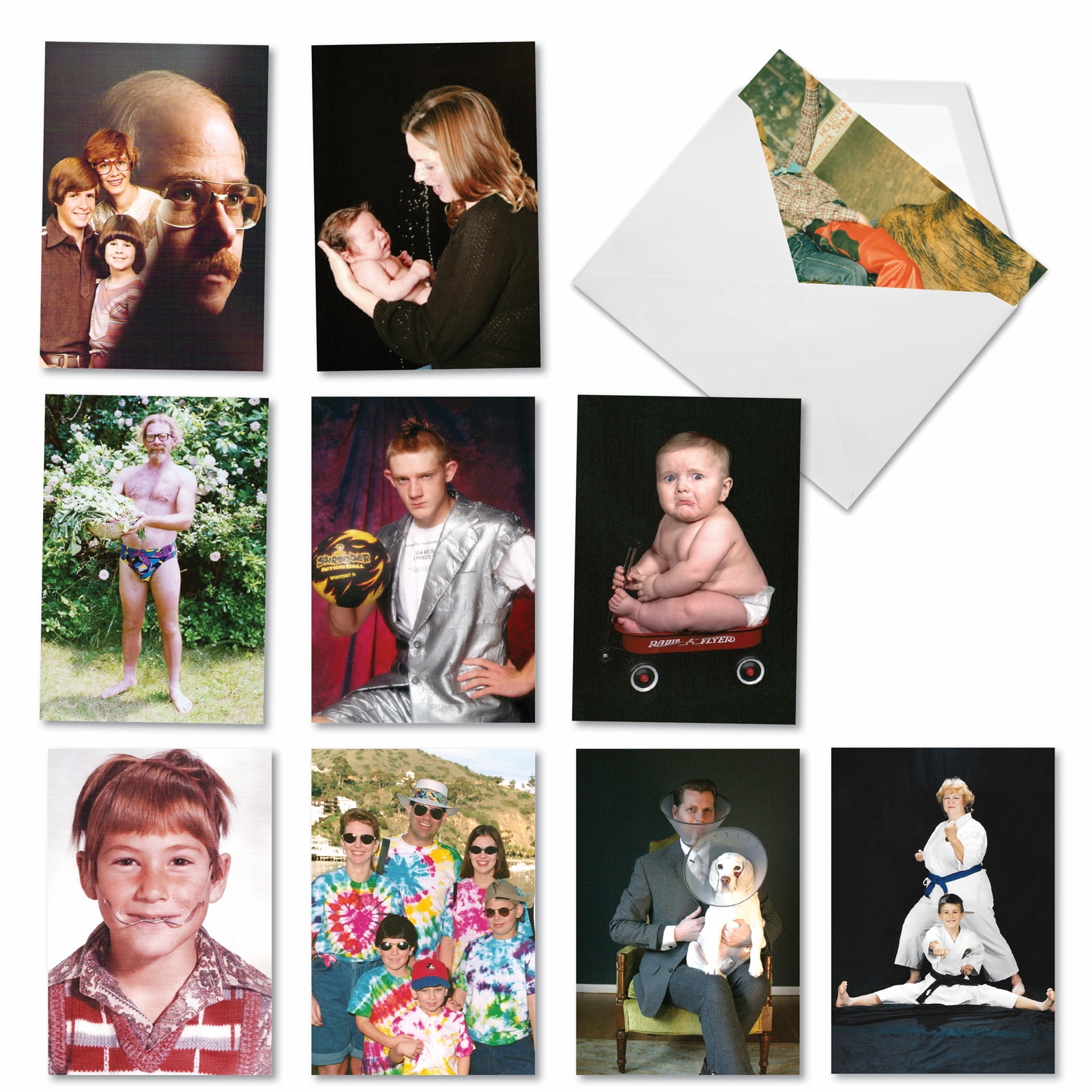 10 Funny Mixed Occasions Greeting Cards Pack - Awkward Family Photos ...