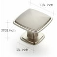 20 Pack Brushed Nickel Kitchen Cabinet Square Knob Single Hole Cabinet ...