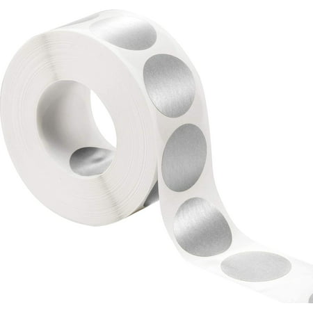 300-Pack Silver Scratch-Off Sticker Round Labels, 1x1 Inch Circle Size ...