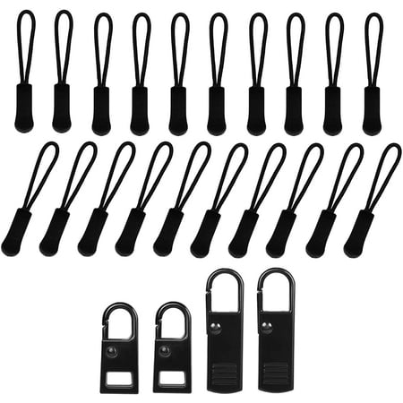 24pcs Universal Zipper Pulls, Nylon and Metal Zipper Pull Replacement ...