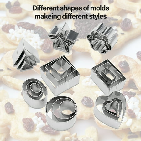 24pcs Cookie Cutters Stainless Steel Cutter Mold Sandwich Cutters Mini ...