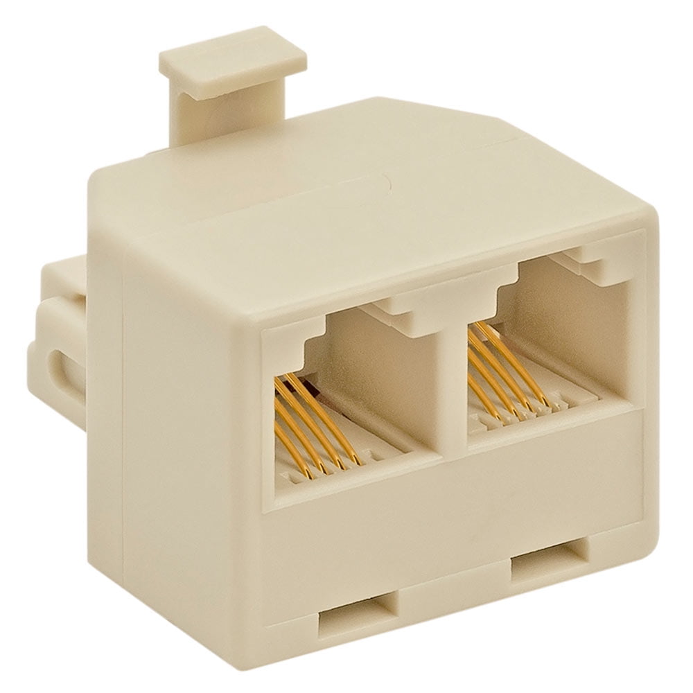 Cmple - Duplex Jack Adapter (Ivory, 4-conductor) - Walmart.com