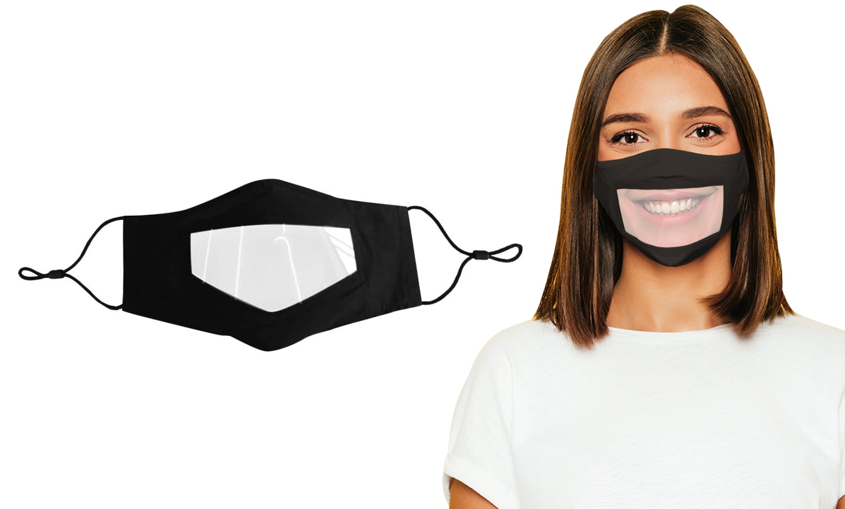 Clear Mouth Expression Smile Communicator Face Mask for Deaf and Hard ...