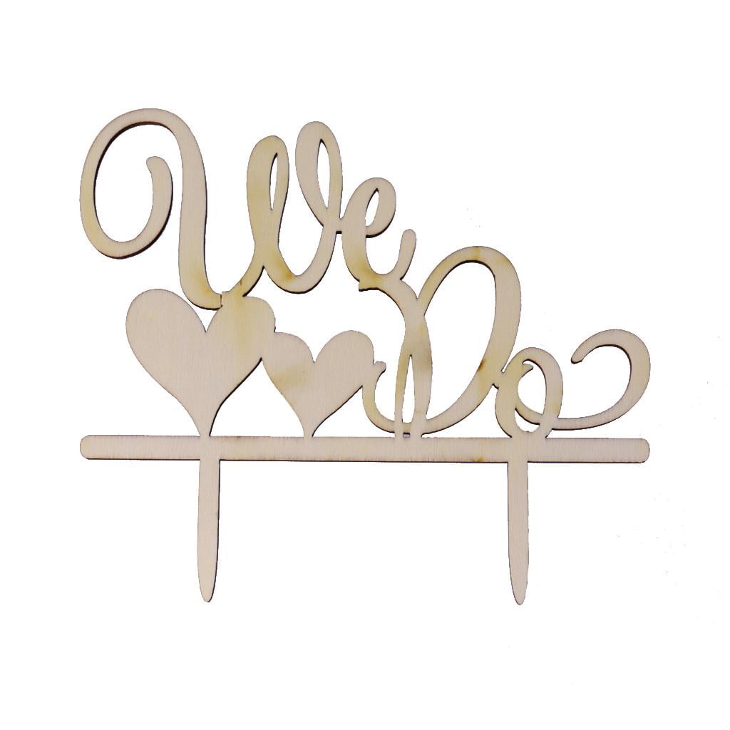 Topper de pastel de bodas Recuerdo de madera Favores de compromiso para ...