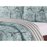 Paris Quilt Set Twin - 4 Piece Brushed Microfiber Bedding - Walmart.com