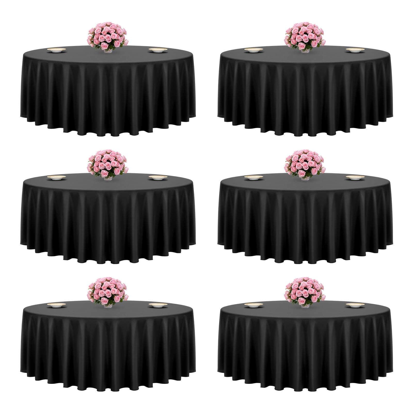 Click here for Vevor Black Round Tablecloths 6 Pack  120 Inches I... prices