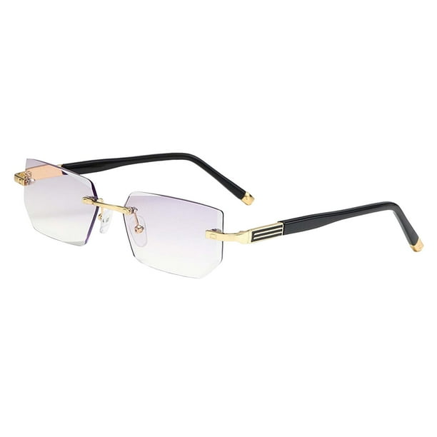 Blue Light Glasses Anti Eye Strain Eyeglasses Rimless for Men Woman ...