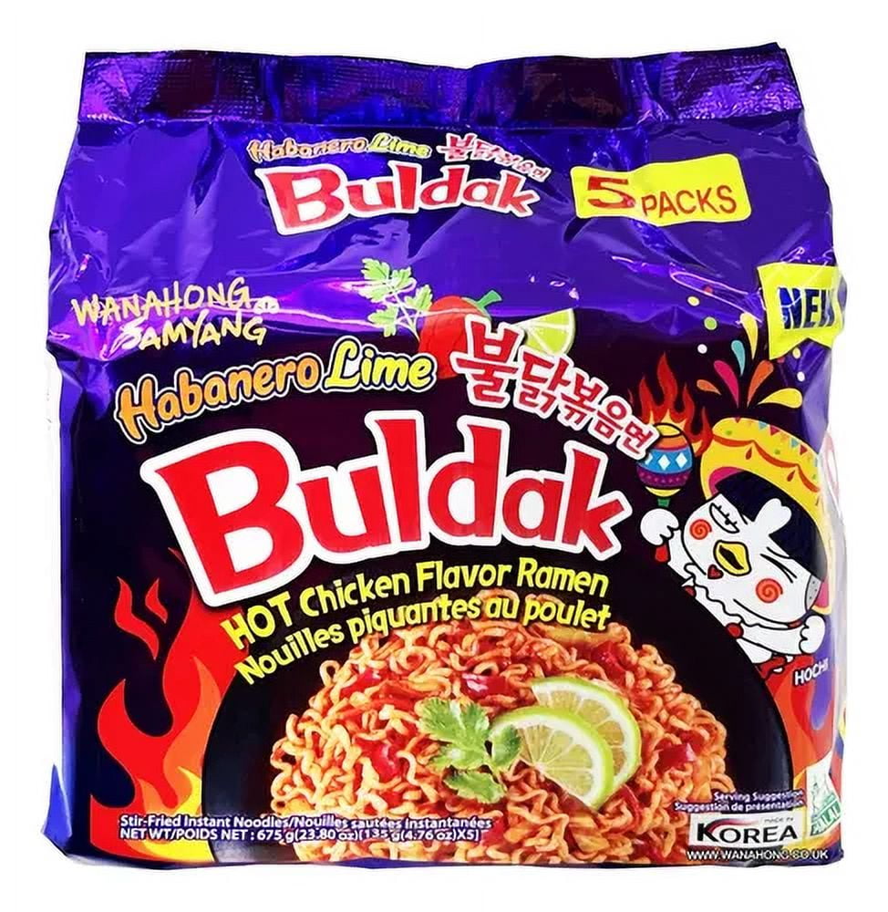 Multi Bolsa Ramen Samyang Habanero- 5 piezas Samyang Buldak Noodles ...