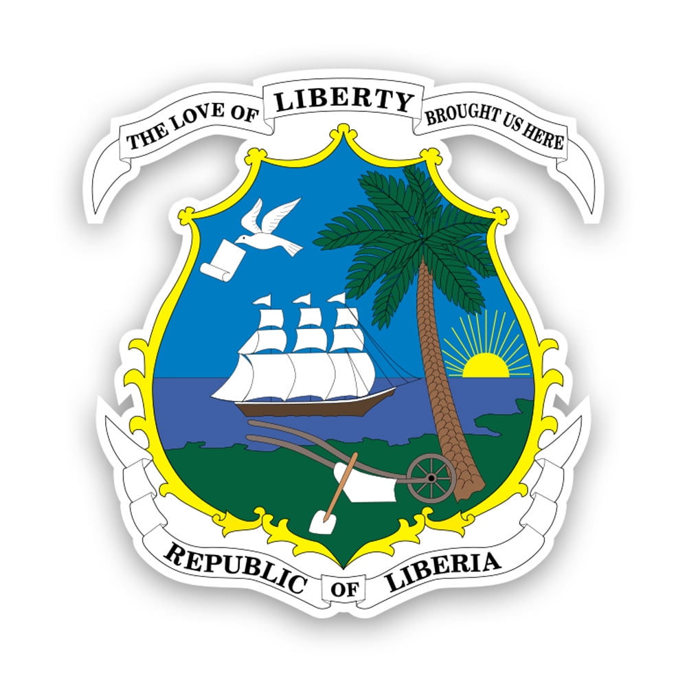 Liberian Coat of Arms Sticker Decal - Self Adhesive Vinyl ...