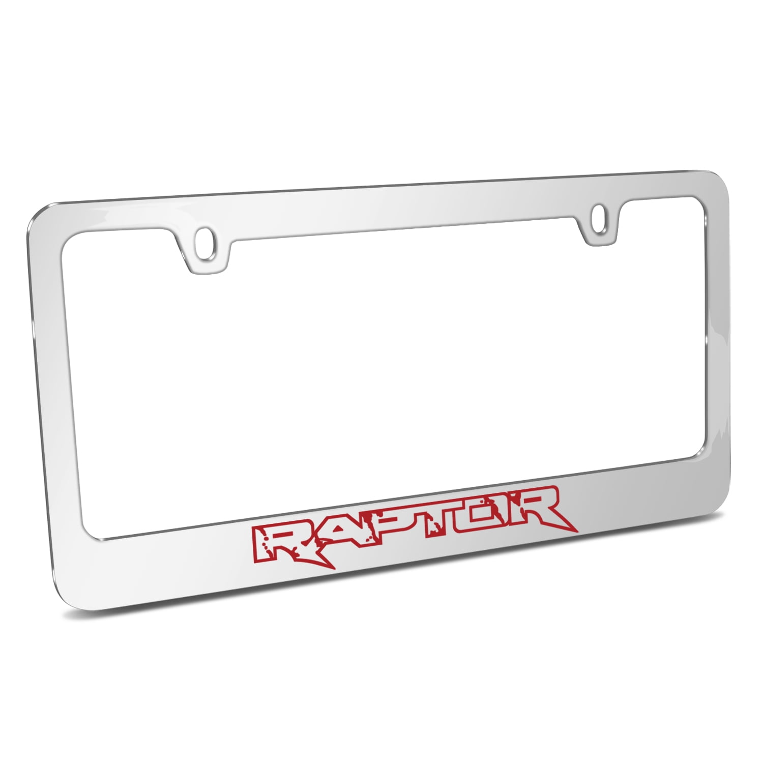 Ford Raptor Outline in Red Chrome Metal License Plate Frame - Walmart.com