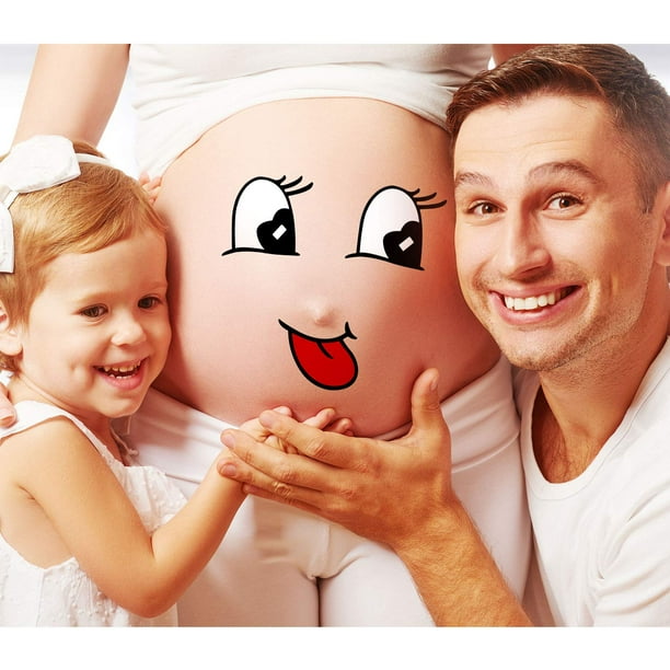 20 Pieces Funny Facial Expressions Stickers Pregnant Belly Stickers ...