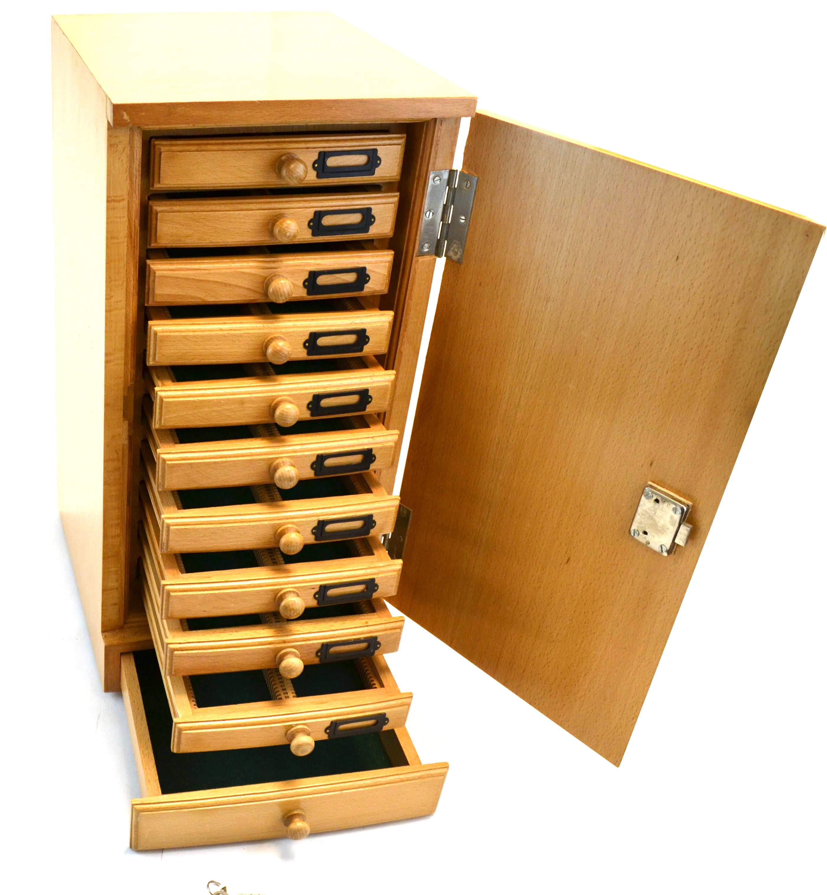 Eisco Labs Premium Wooden Slide Cabinet, 10 Drawer - 1000 slide ...