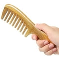 Onedor Handmade 100% Natural Green Sandalwood Hair Combs - Anti-Static ...