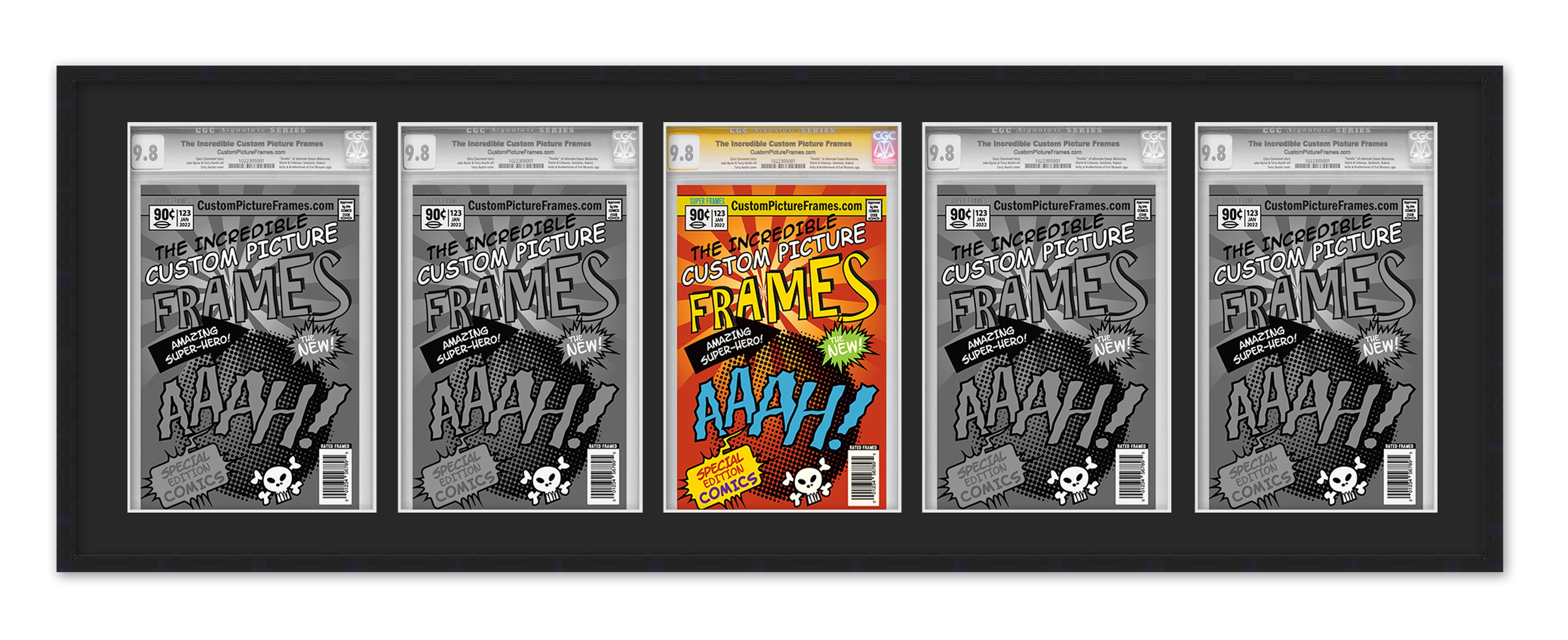 5 Comic Book Frame Black Collage Comic Book Frame with Black Mat to ...