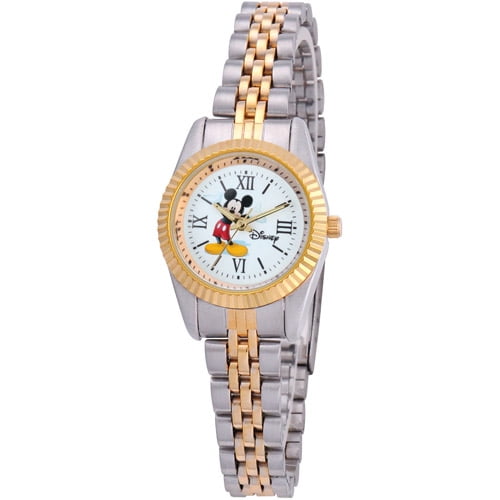 Disney - Mickey Mouse Women's Alloy Case Watch, Two-Tone Stainless ...