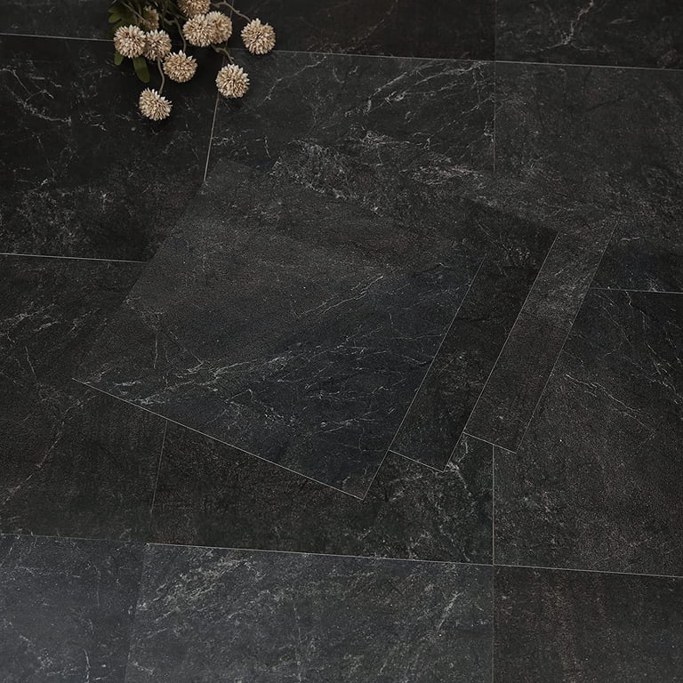 Black Marble Tile Floor
