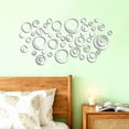 3Pcs Acrylic Self-adhesive Mirror Wall Sticker Wall Decorations Ring ...