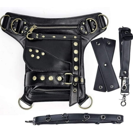 Gothic Steampunk Waist Bag Multi-functional Drop Leg Pack Hip Belt Arm ...