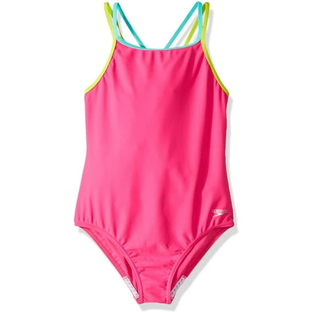 Girl's Swimsuit One Piece Solid Cross Back Multi Straps | Walmart Canada