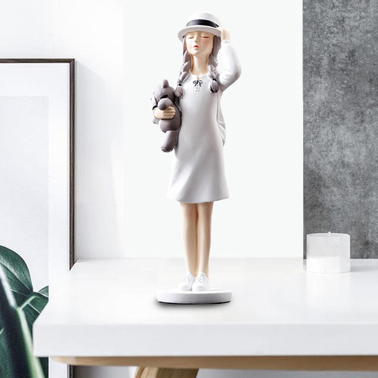 Chic Girl Figurine Resin Craft Sculpture Decorative Maiden Figure ...