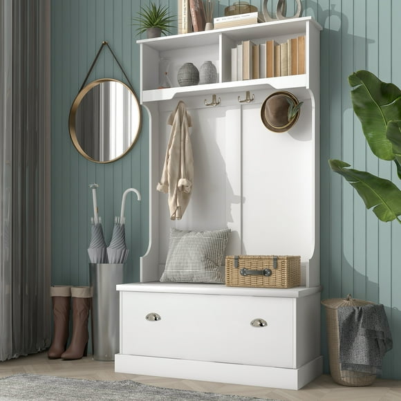Hall Trees White Entryway Furniture