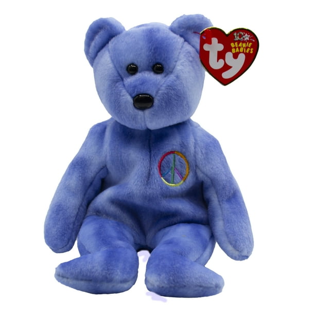 Ty Beanie Baby: Peace the Bear - Open | Stuffed Animal | MWMT - Walmart.com
