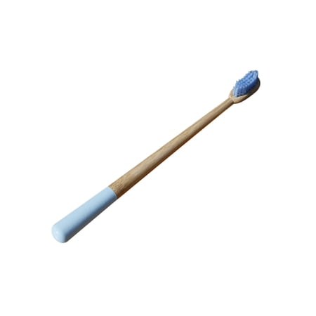 Electronicheart Natural Bamboo Wooden Toothbrushes Round Handle Teeth ...