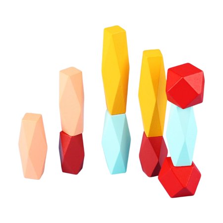 Simple Design Portable Wood Building Block Decorative Doll Kids Early ...