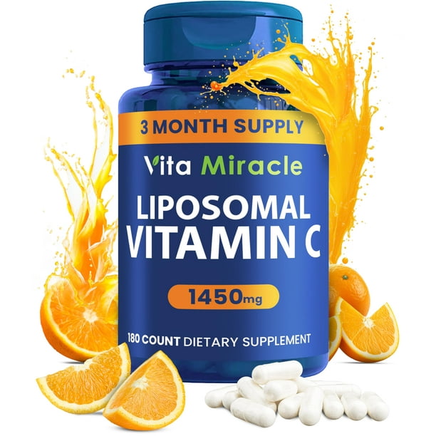Suplemento de vitamina C liposomal Vita Miracle 1450 mg 180 cápsulas | Bodega Aurrera en línea