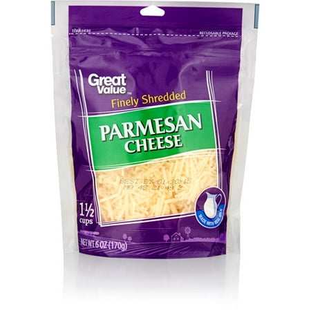 Great Value Finely Shredded Parmesan Cheese, 6 oz - Walmart.com