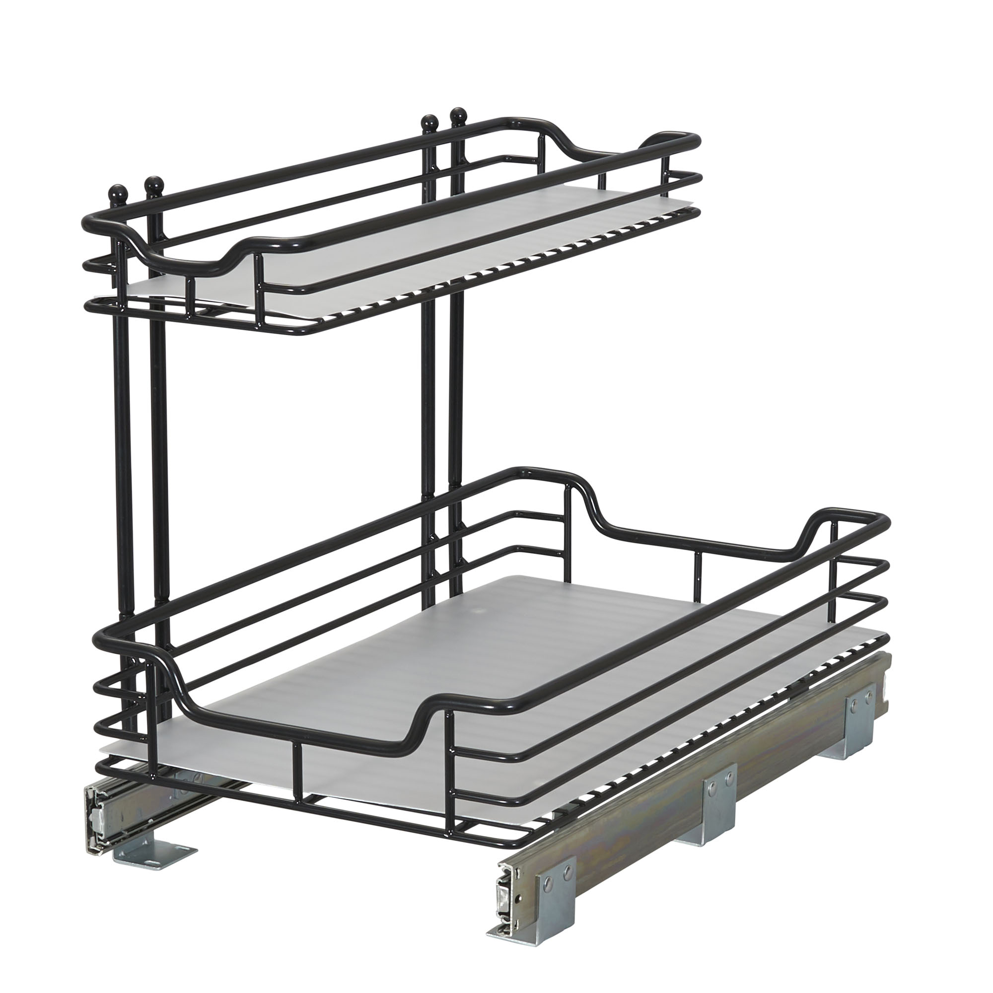 Household Essentials 2 Tier Sliding Cabinet Organizer, Easy Glide ...