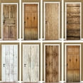 3D Retro Old Wooden Door Stickers Waterproof Poster Wallpaper Self ...