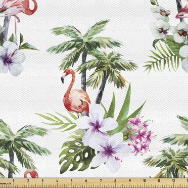 Palm Tree Upholstery Fabric by the Yard, Leafy Branches in Shades of ...