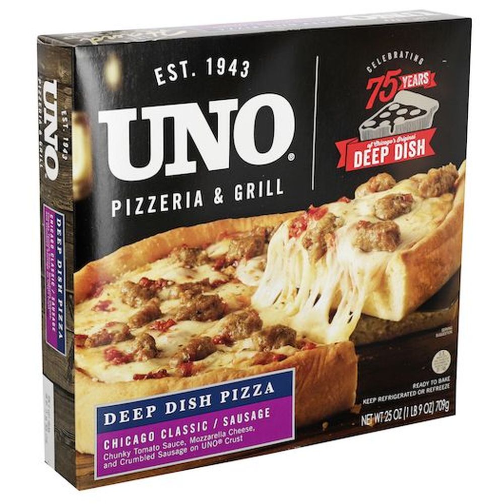 Uno Foods Deep Dish Sausage Pizza 25 Ounce 6 Per Case Walmart
