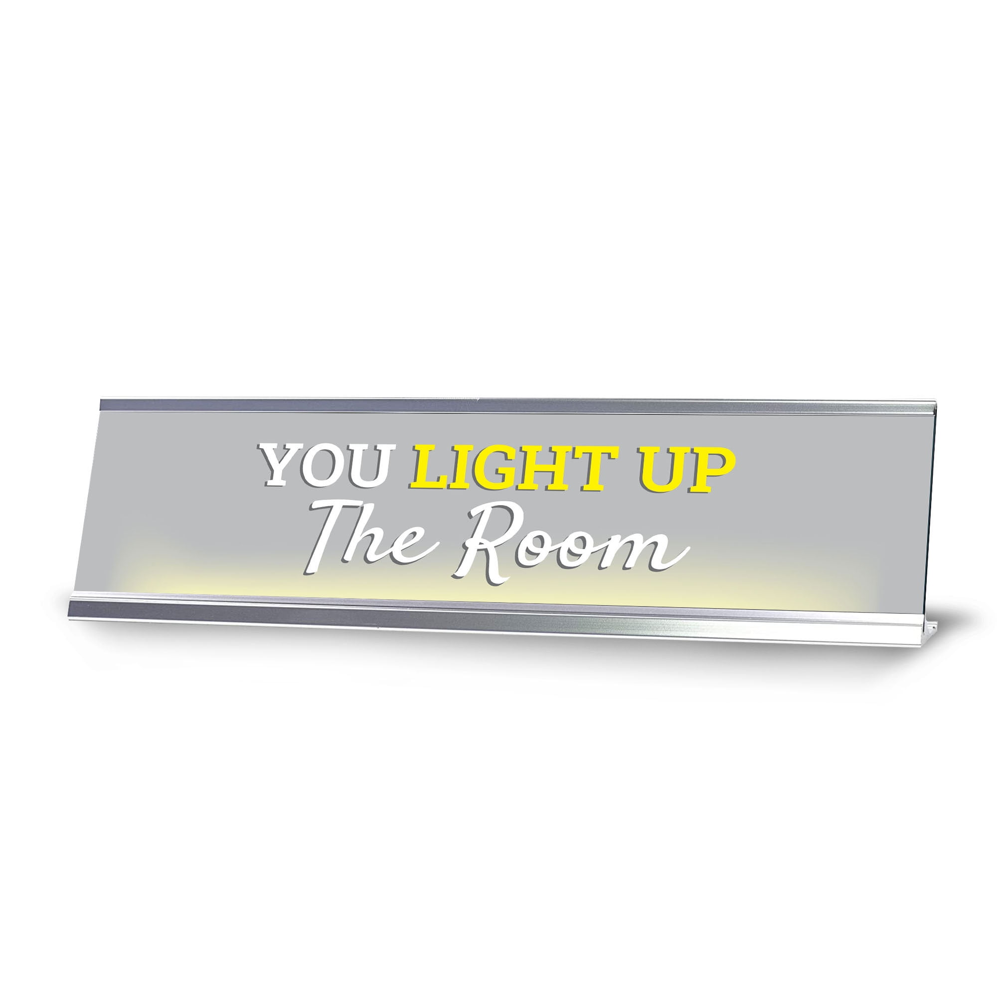 Signs ByLITA You light Up The Room, Silver Frame Desk Sign (2x8 ...