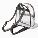 Claire's Love Status Icon Transparent Clear Backpack with Black and ...