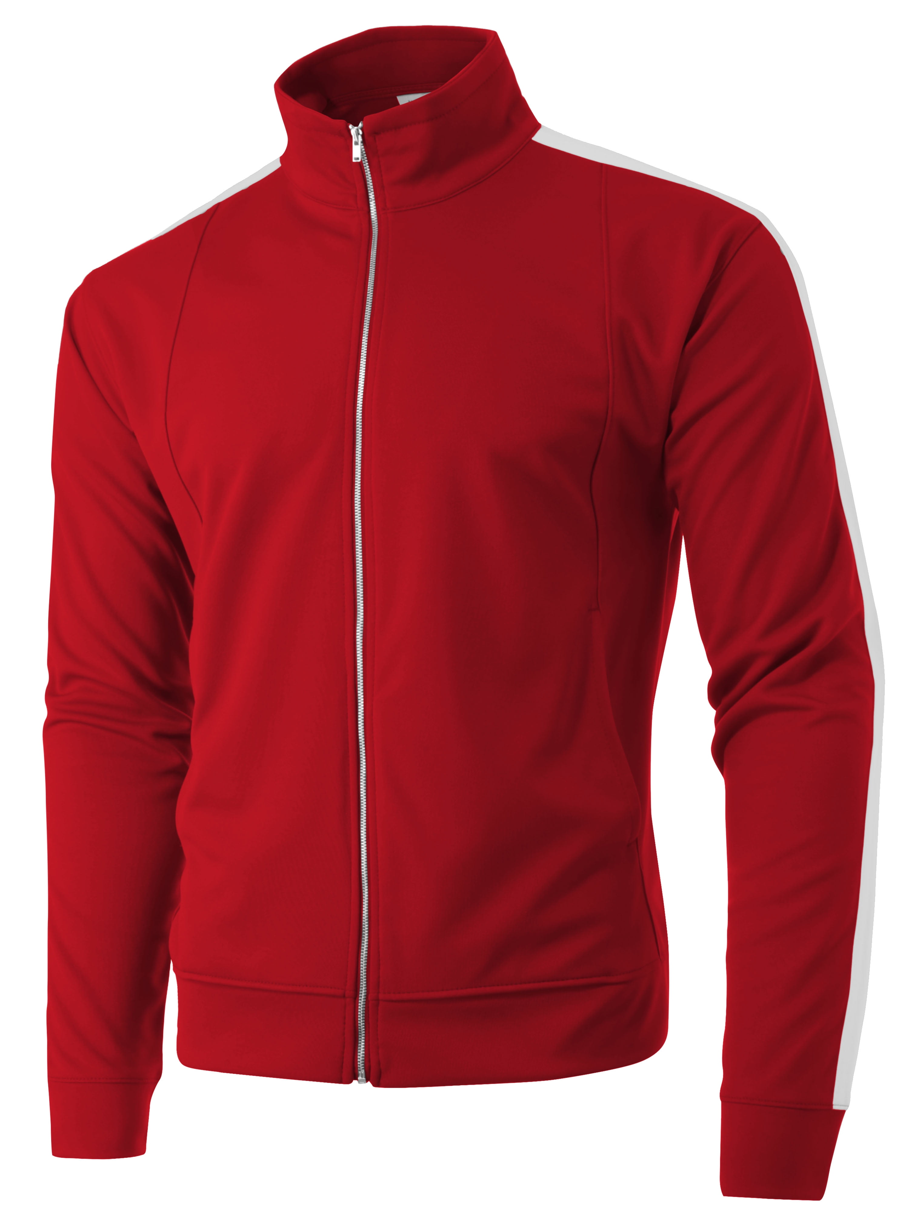 Ma Croix Mens Classic Track Jacket Retro Zip Up Long Sleeve Essential ...