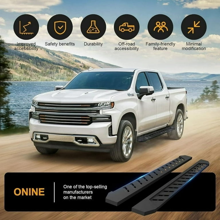 ONINE Clutch Running Boards for 2019 2024 Silverado Sierra 1500 2020 2024 2500 3500 Crew Cab 7 Inch Black Walmart