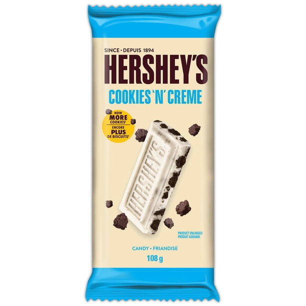 HERSHEY'S COOKIES 'N' CREME Family Size Candy Bar, 108g, COOKIES 'N ...