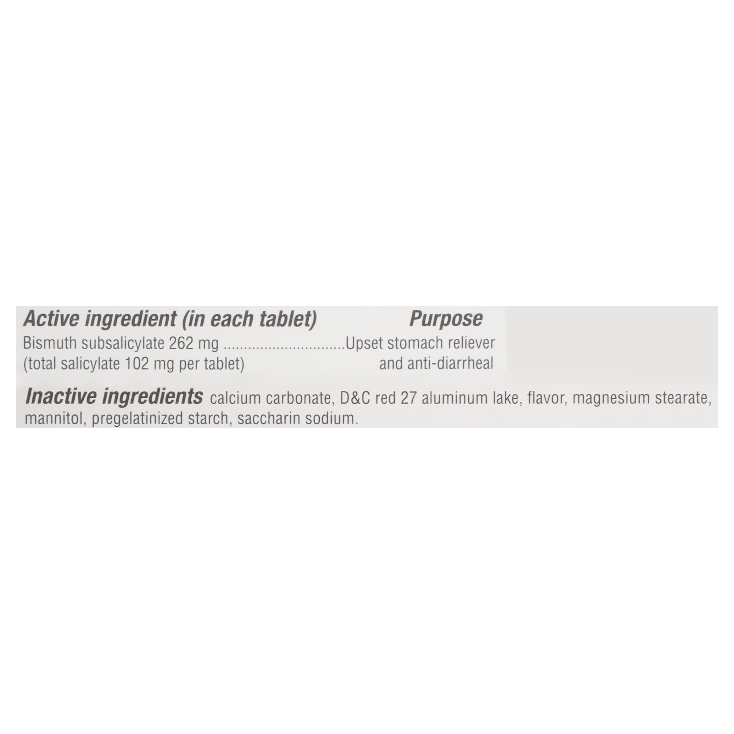 Major Bismuth Subsalicylate 262 mg Upset Stomach Reliever ...