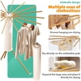 Heavy-Duty Wooden Tripod Clothes Drying Rack, 16 Rods, Large Capacity ...