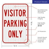 Only Visitor Parking Red Sign, 12x18 Reflective Aluminum EGP - Walmart.com