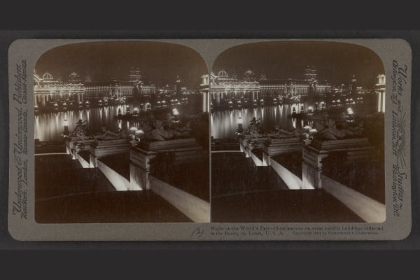 Print: Night At The World's Fair - Illuminations On Great Exhibit ...